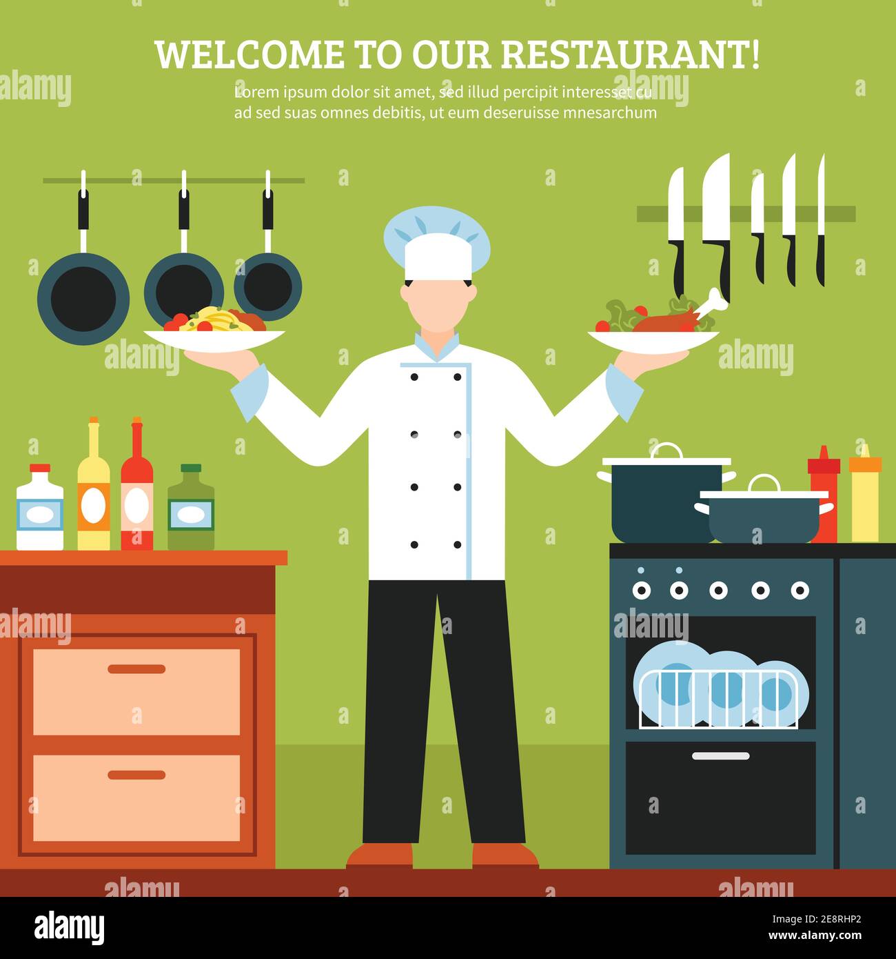 Pastry chef kitchen interior Stock Vector Images - Alamy