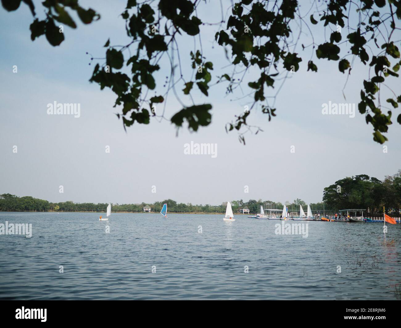 sailing boat in the river Stock Photo - Alamy