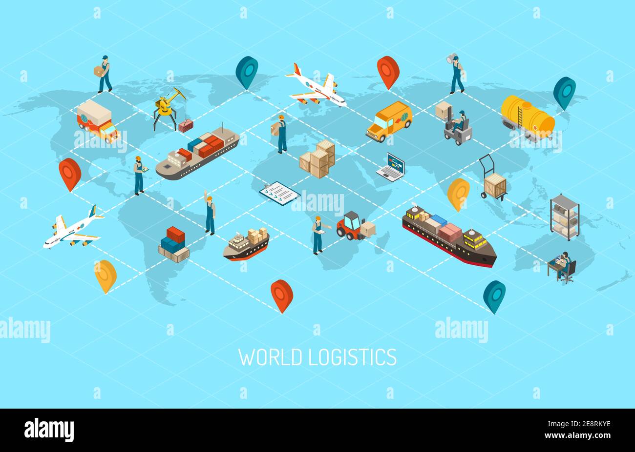 International logistic company worldwide operations with cargo ...