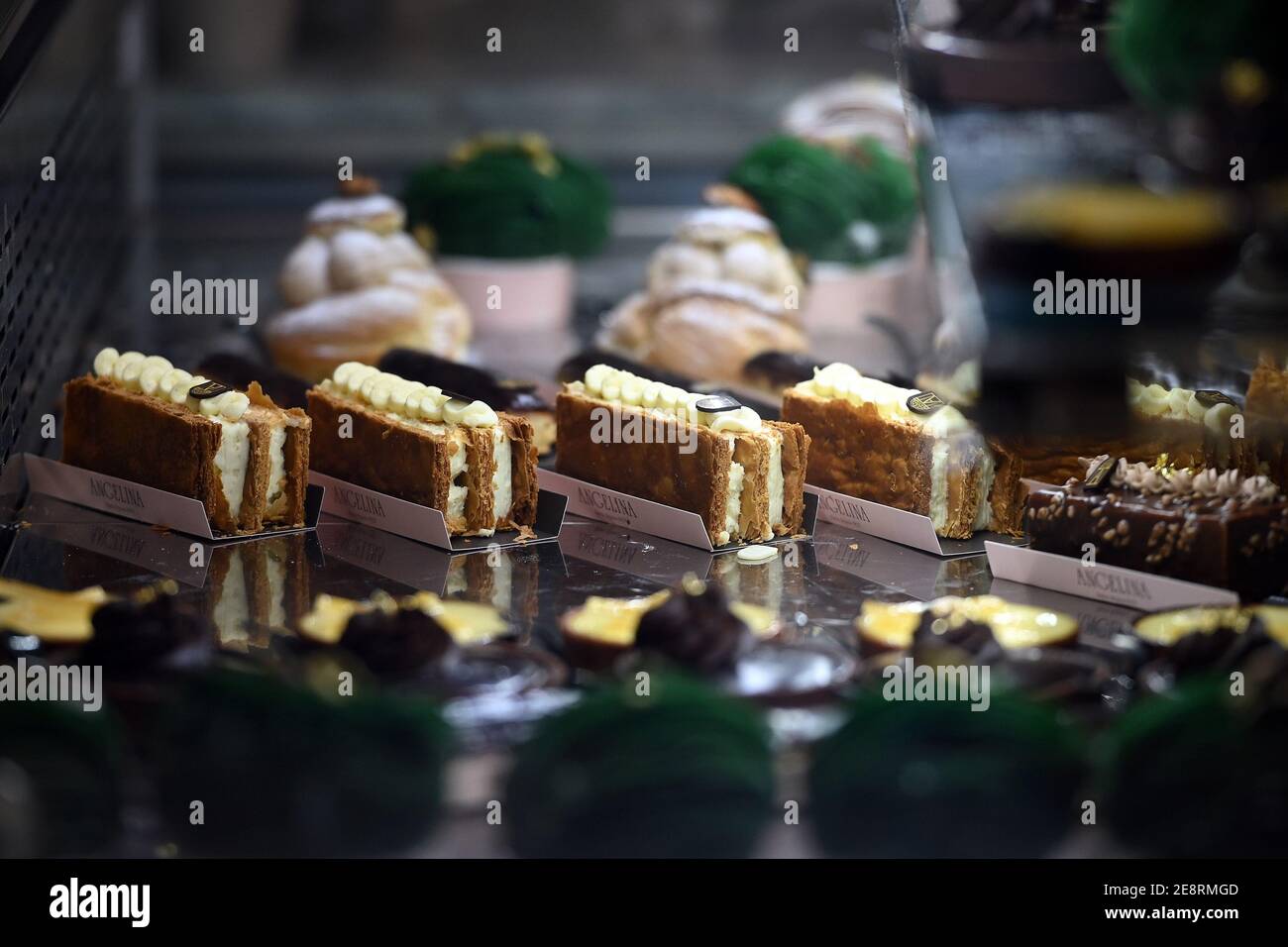 New York, USA. 31st Jan, 2021. A row of French pastries known as mille ...