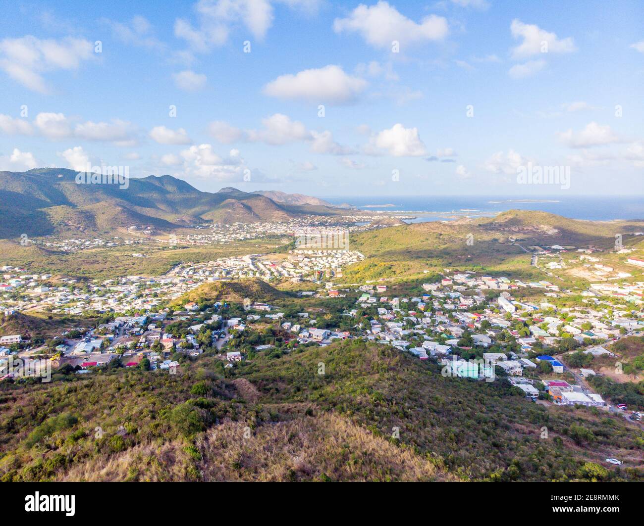 The Caribbean island of St.Maarten landscape and Cityscape. The French ...