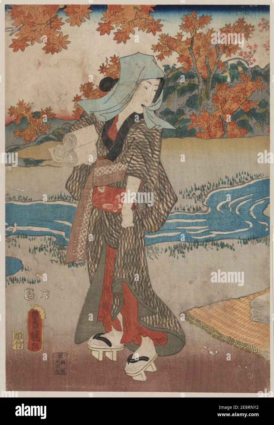 Momiji to onna Stock Photo - Alamy