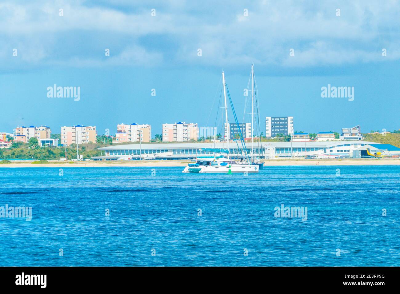 The Caribbean island of St.Maarten landscape and Cityscape. The Dutch ...
