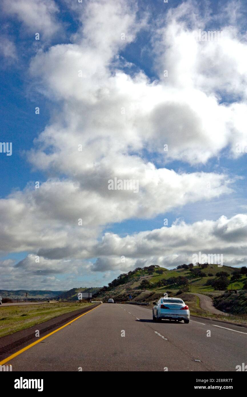 Car driving on divided highway in Central; California Stock Photo - Alamy