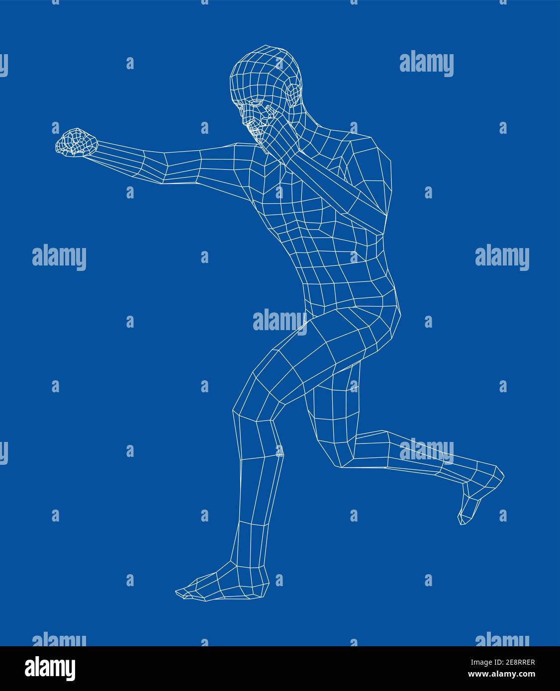 Wireframe boxing man. Vector Stock Vector Image & Art - Alamy