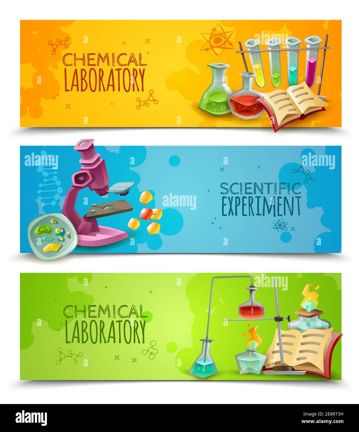 Chemical research laboratory equipment for scientific experiment 3 flat ...