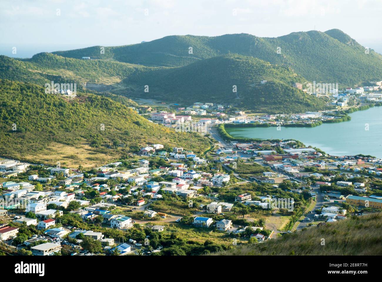 The Caribbean island of St.Maarten landscape and Cityscape. The French ...