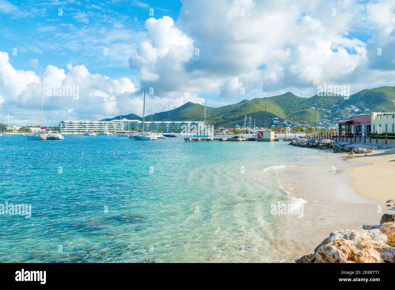 The Caribbean island of St.Maarten landscape and Cityscape Stock Photo ...