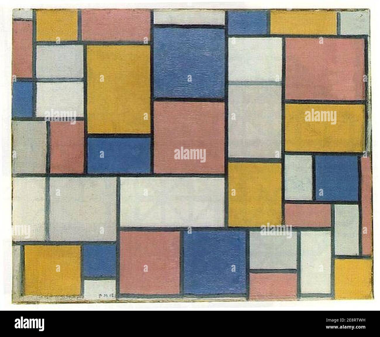 Mondrian, Composition with color planes and gray lines, 1918 Stock ...