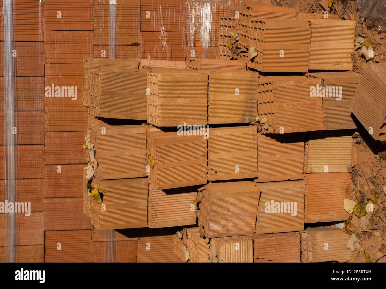 Load of bricks in stock for construction purpose Stock Photo - Alamy