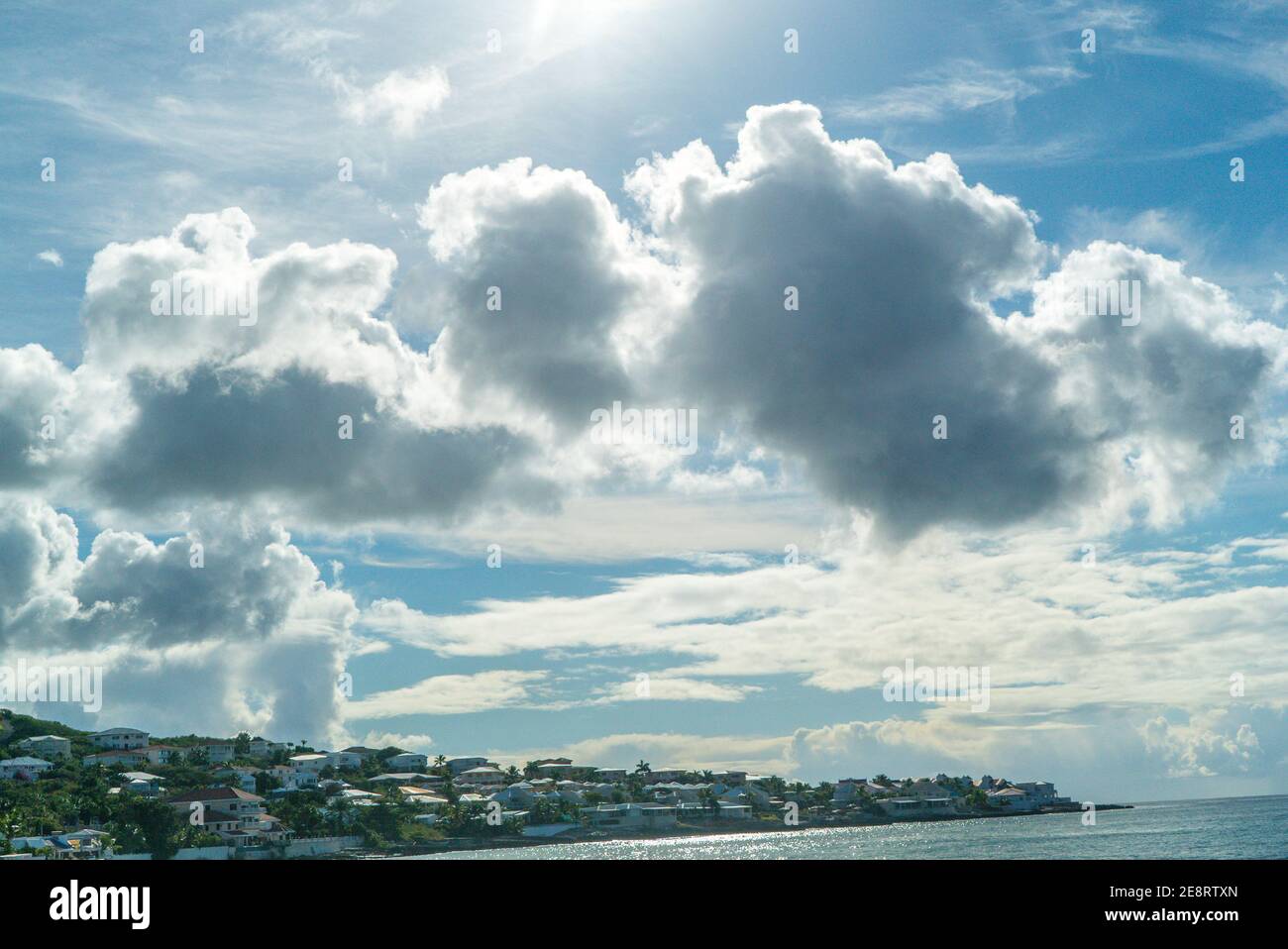 The Caribbean island of St.Maarten landscape and Cityscape Stock Photo ...