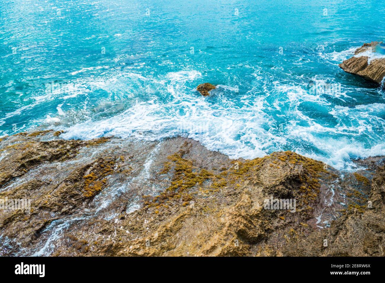 Aerial view of the Atlantic ocean coast landscape. Beach landscape ...