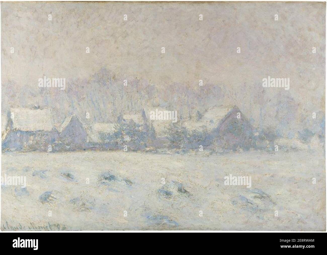 Monet - snow-effect-giverny-1893 Stock Photo - Alamy