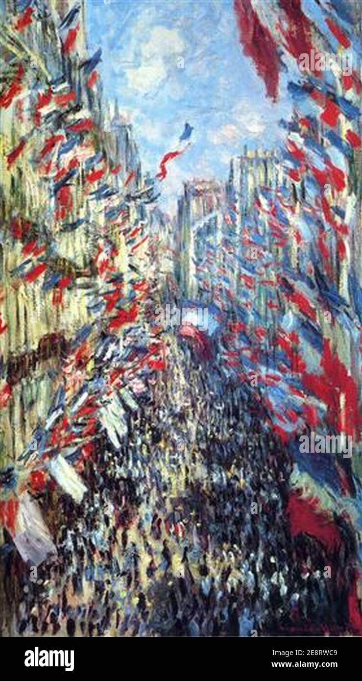 Monet - the-rue-montorgueil-paris Stock Photo - Alamy