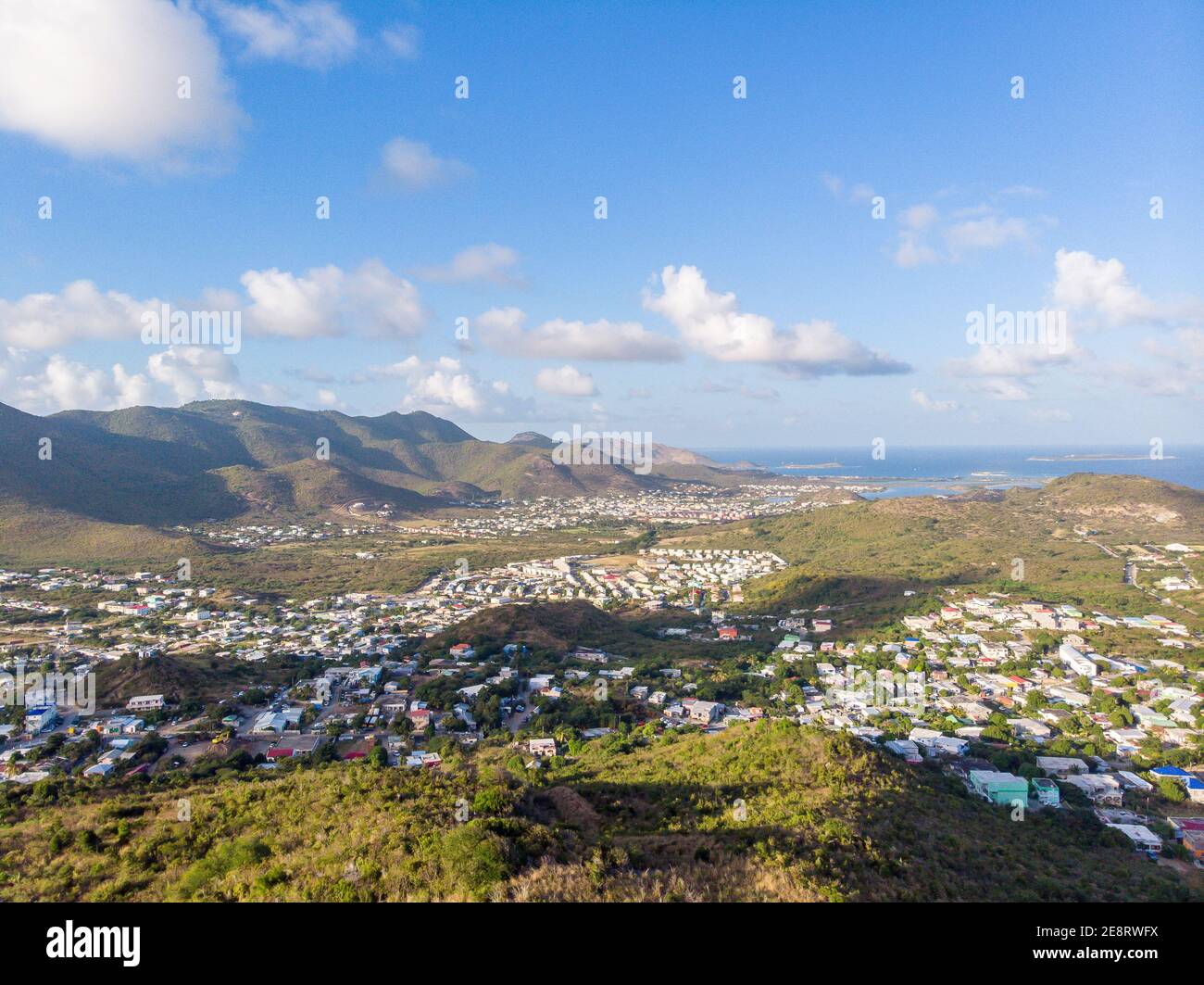 The Caribbean island of St.Maarten landscape and Cityscape. The French ...