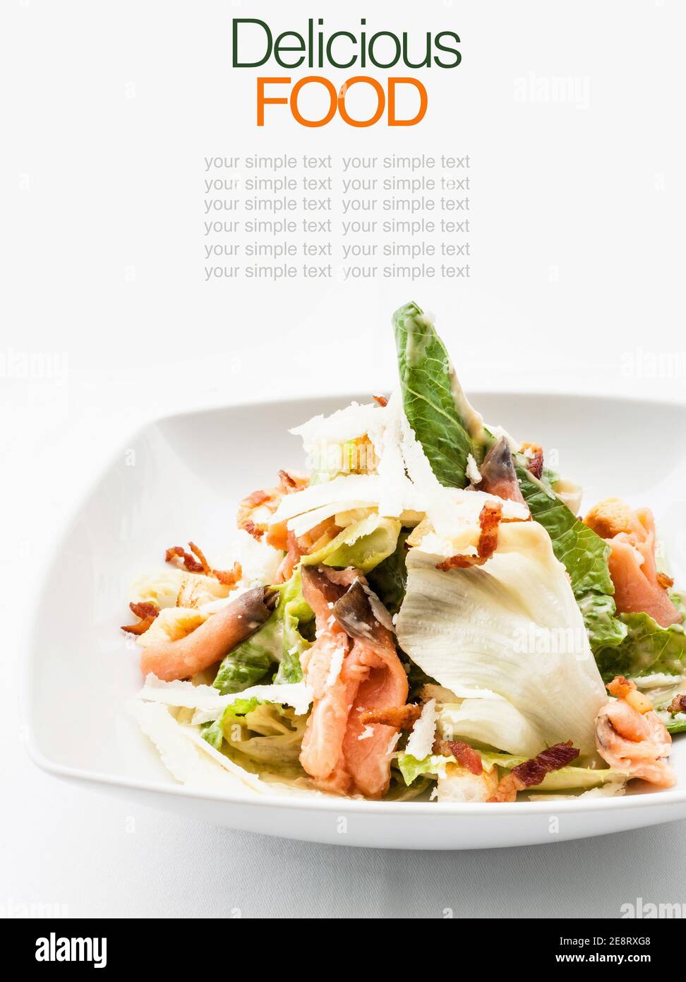 Caesar salad with salmon hi-res stock photography and images - Alamy
