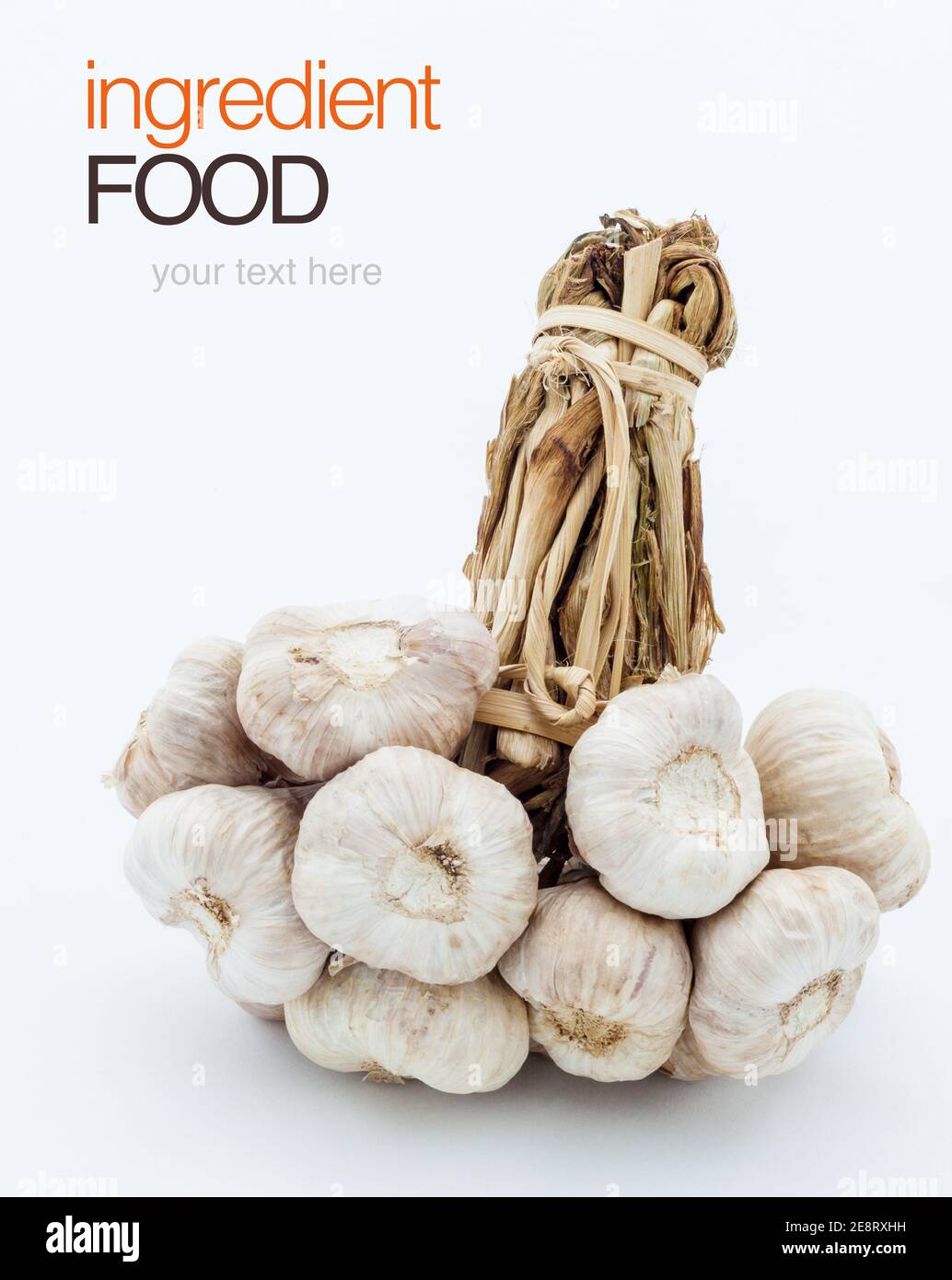 Group of garlic isolated on white background Stock Photo - Alamy