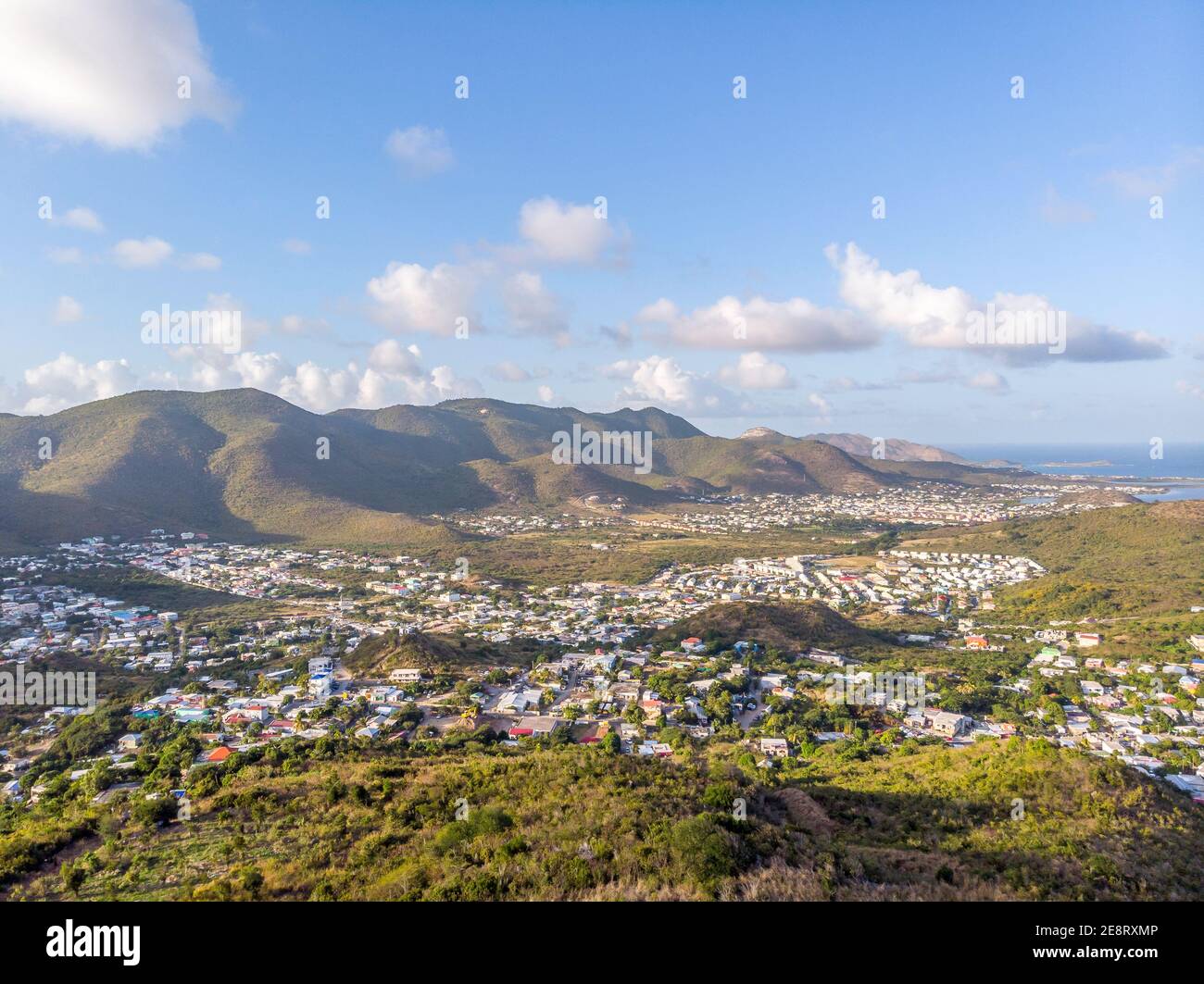 The Caribbean island of St.Maarten landscape and Cityscape. The French ...