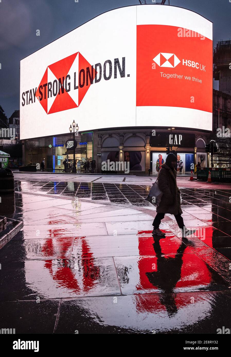London, UK. 31st Jan, 2021. An advertisement of HSBC UK bank, a British ...