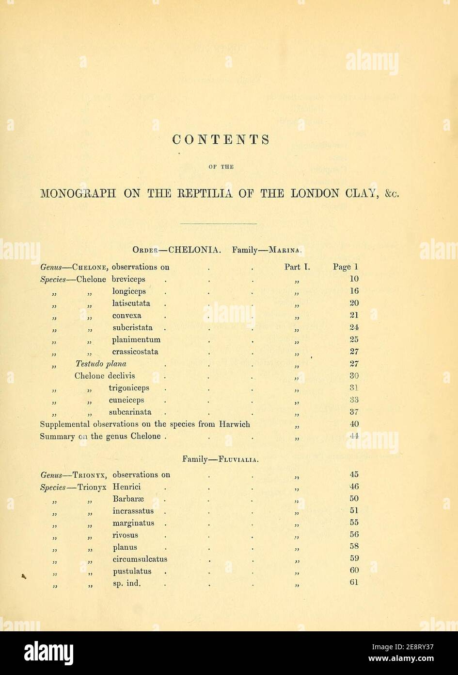 Monograph of the fossil Reptilia of the London clay Stock Photo - Alamy