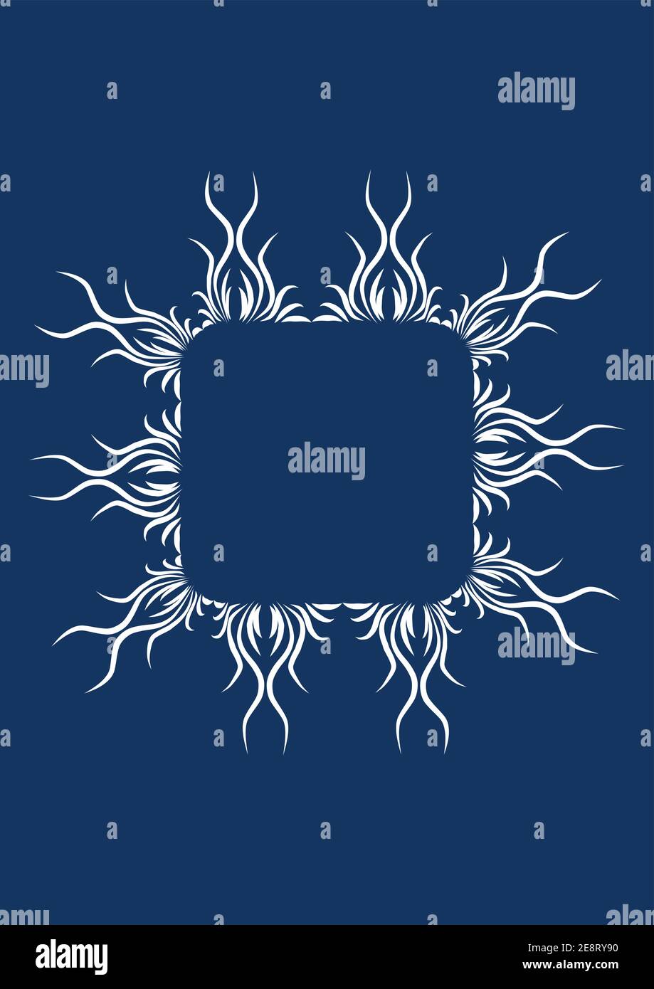 Abstract graphic is a lace plant-based frame. Styling. Two colors ...