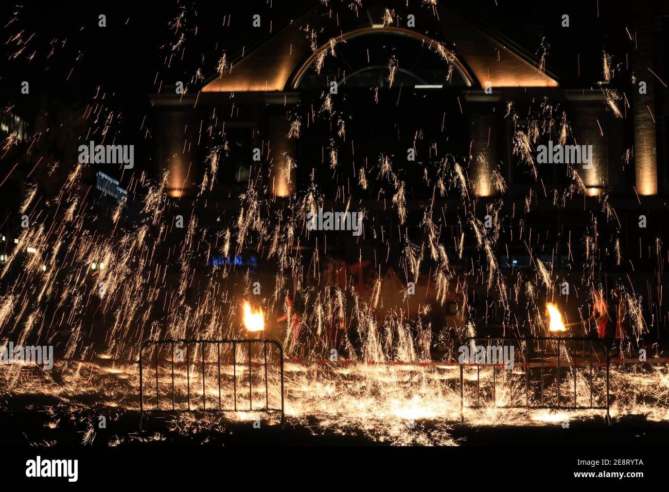 Huaian, China. 30th Jan, 2021. The cast iron flowers performance is ...