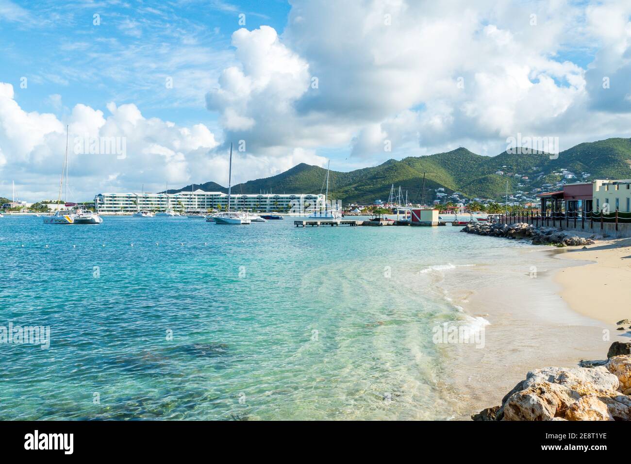 The Caribbean island of St.Maarten landscape and Cityscape. The Dutch ...