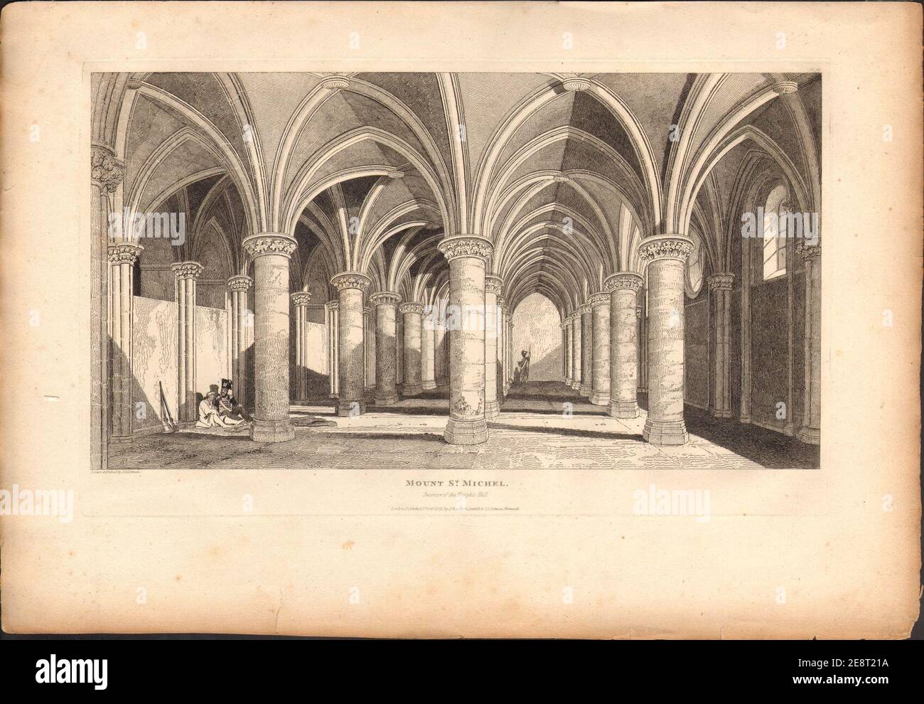 Mont Saint-Michel Knight's Hall JS Cotman, 1821 Stock Photo - Alamy