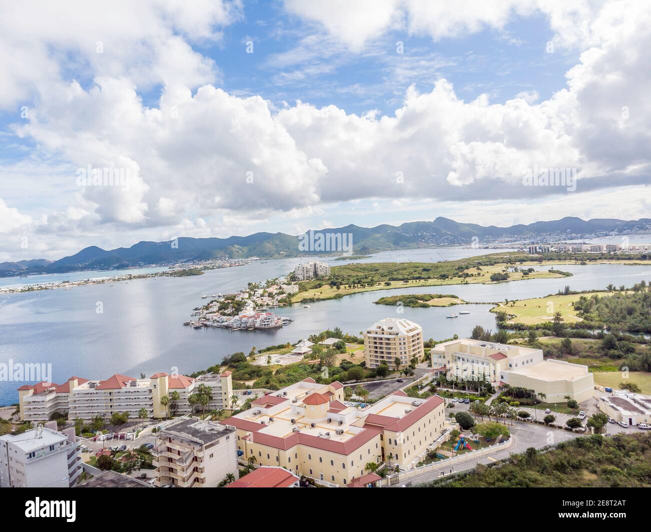 The Caribbean island of St.Maarten landscape and Cityscape. The Dutch ...
