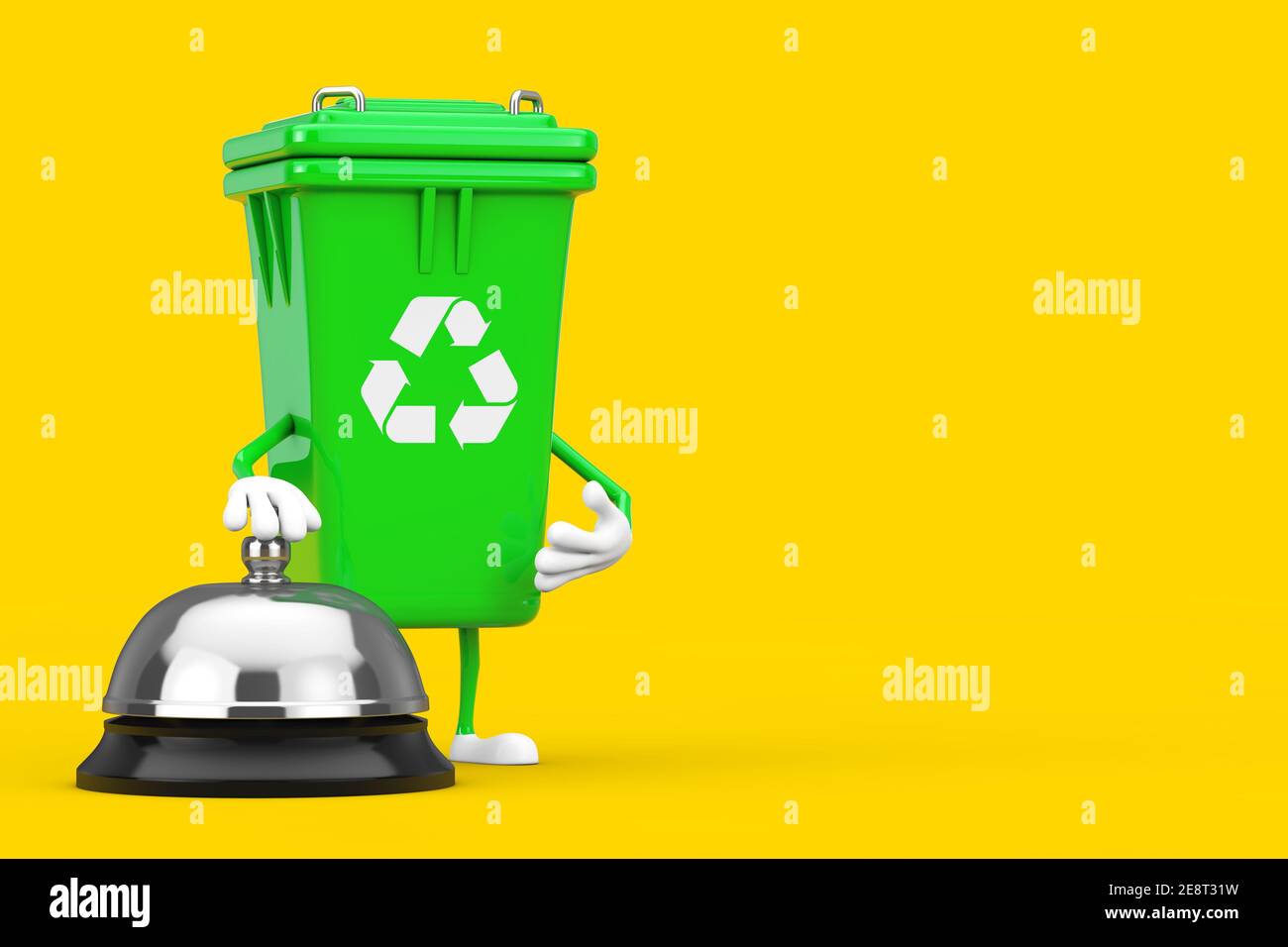 Recycle Sign Green Garbage Trash Bin Character Mascot with Hotel ...