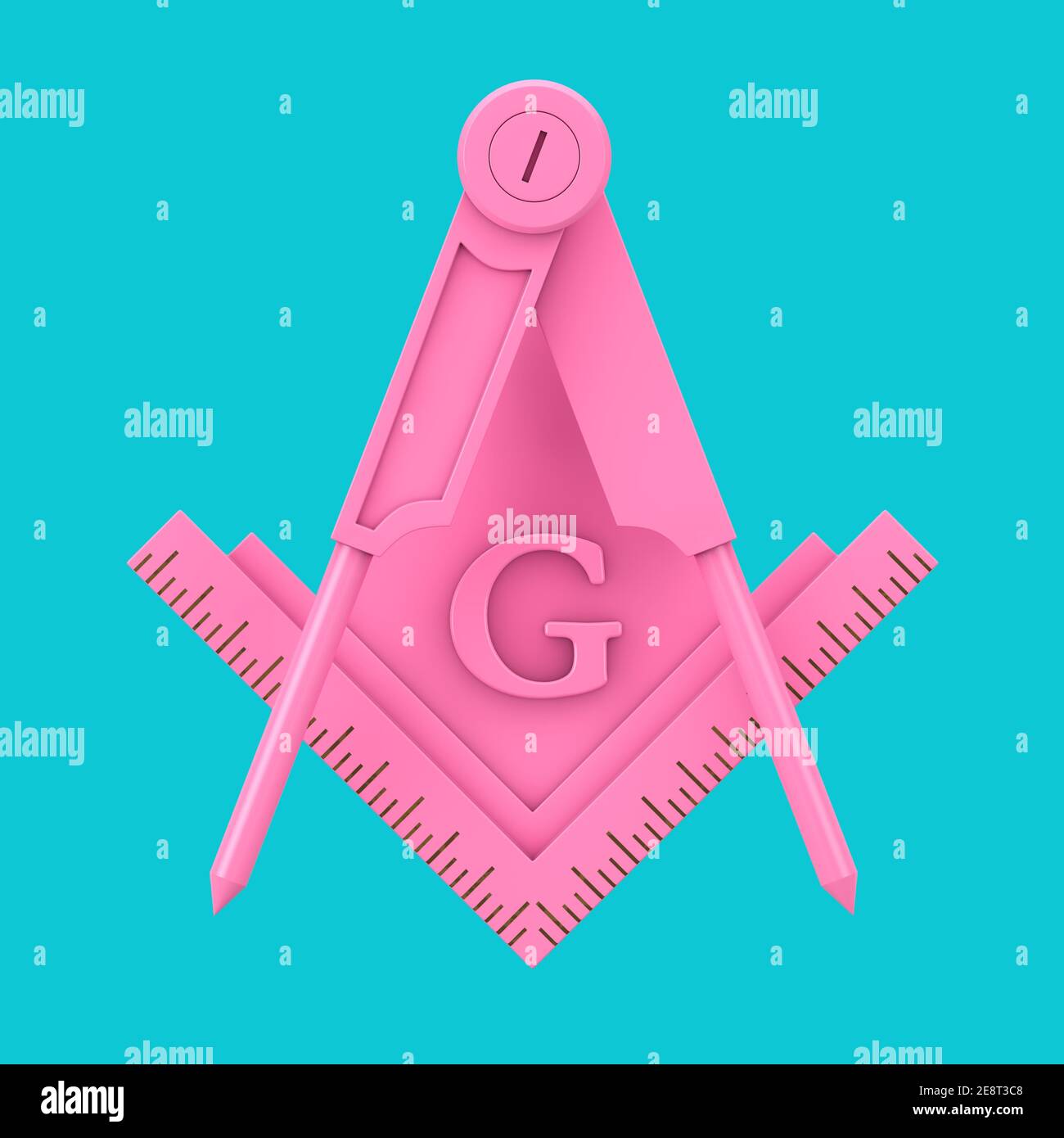 Pink Masonic Freemasonry Square and Compass with G Letter Emblem Icon ...