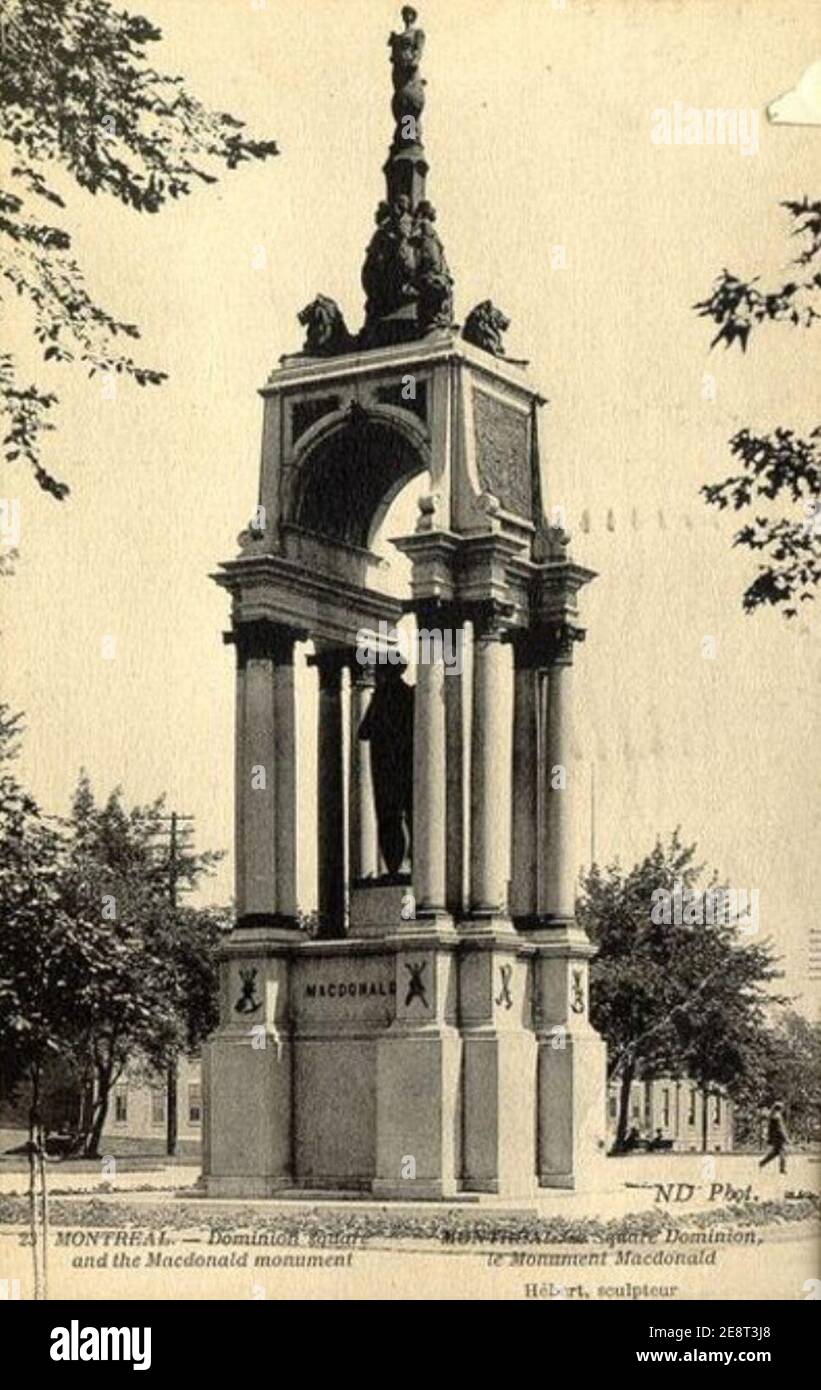 Montreal - Dominion Square and the Macdonald Monument Stock Photo - Alamy