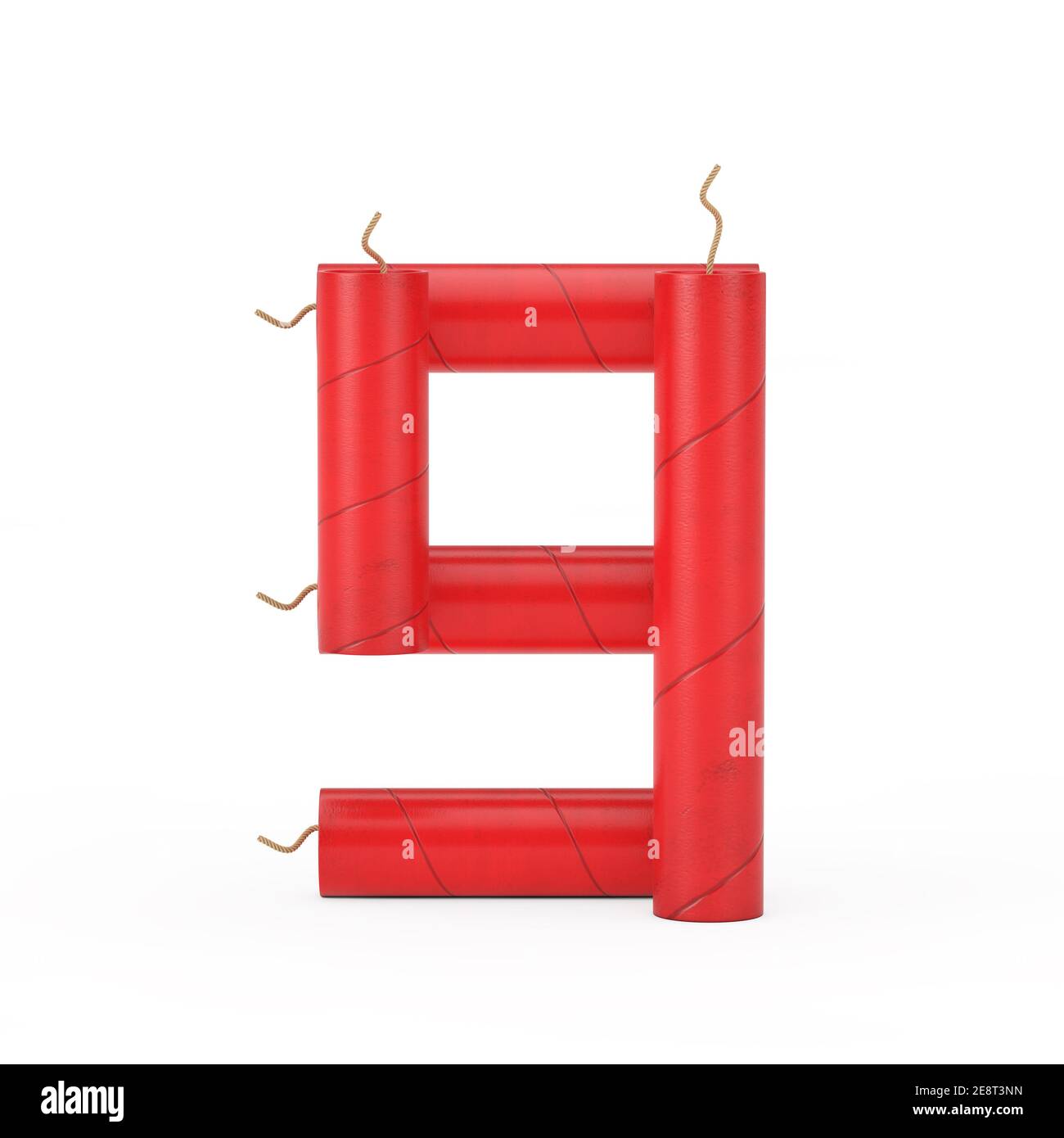 Number Eight or 9 as Dynamite Sticks Alphabet Numbers Collection on a ...