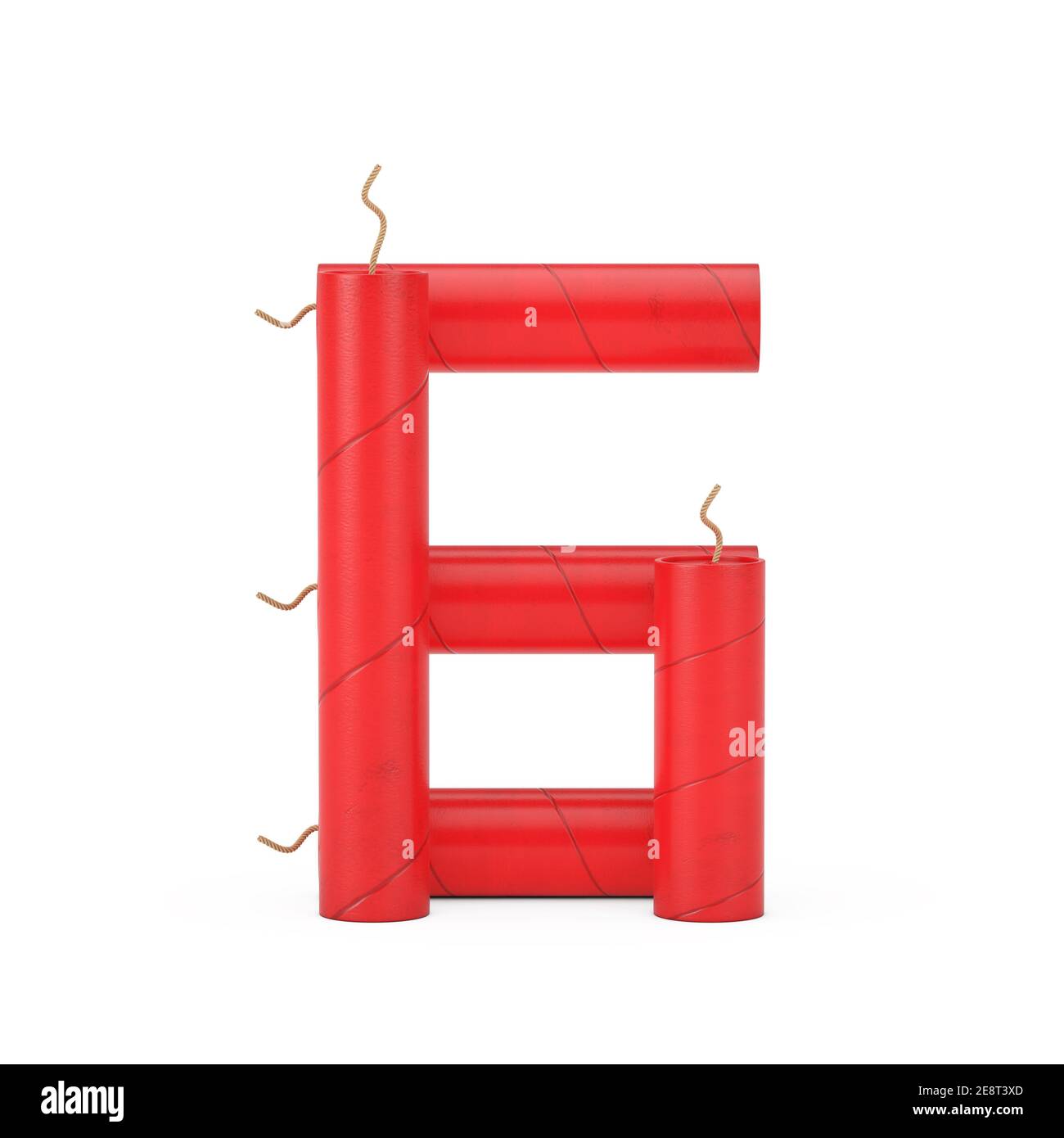 Number Six or 6 as Dynamite Sticks Alphabet Numbers Collection on a ...