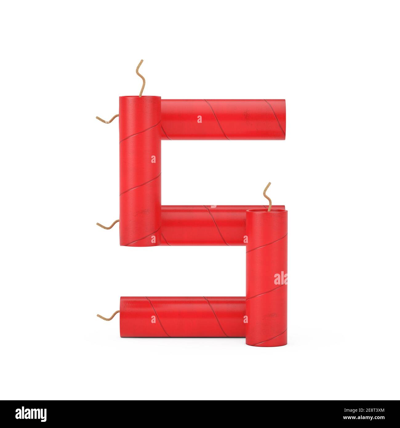 Number Five or 5 as Dynamite Sticks Alphabet Numbers Collection on a ...