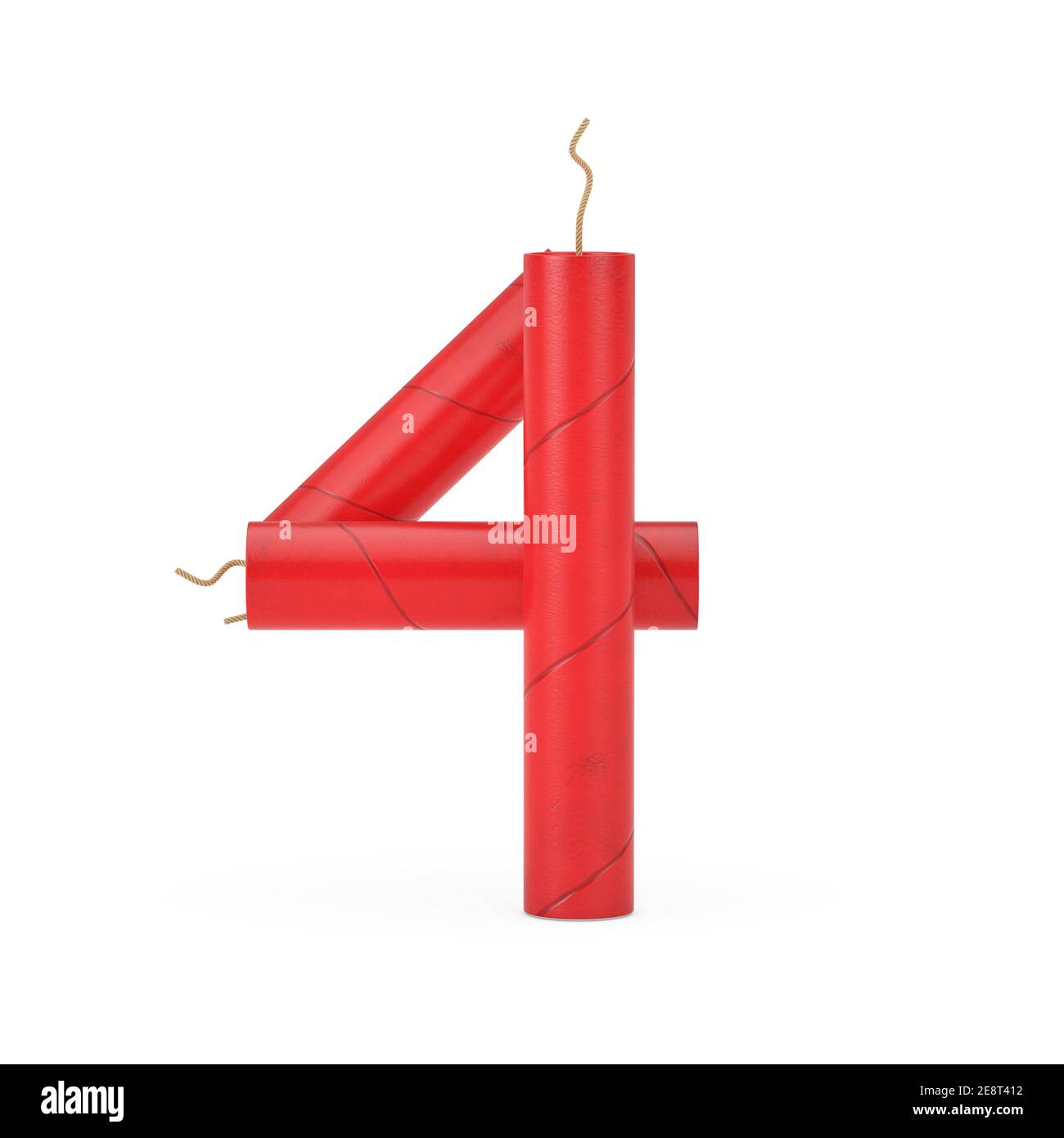 Number Four or 4 as Dynamite Sticks Alphabet Numbers Collection on a ...
