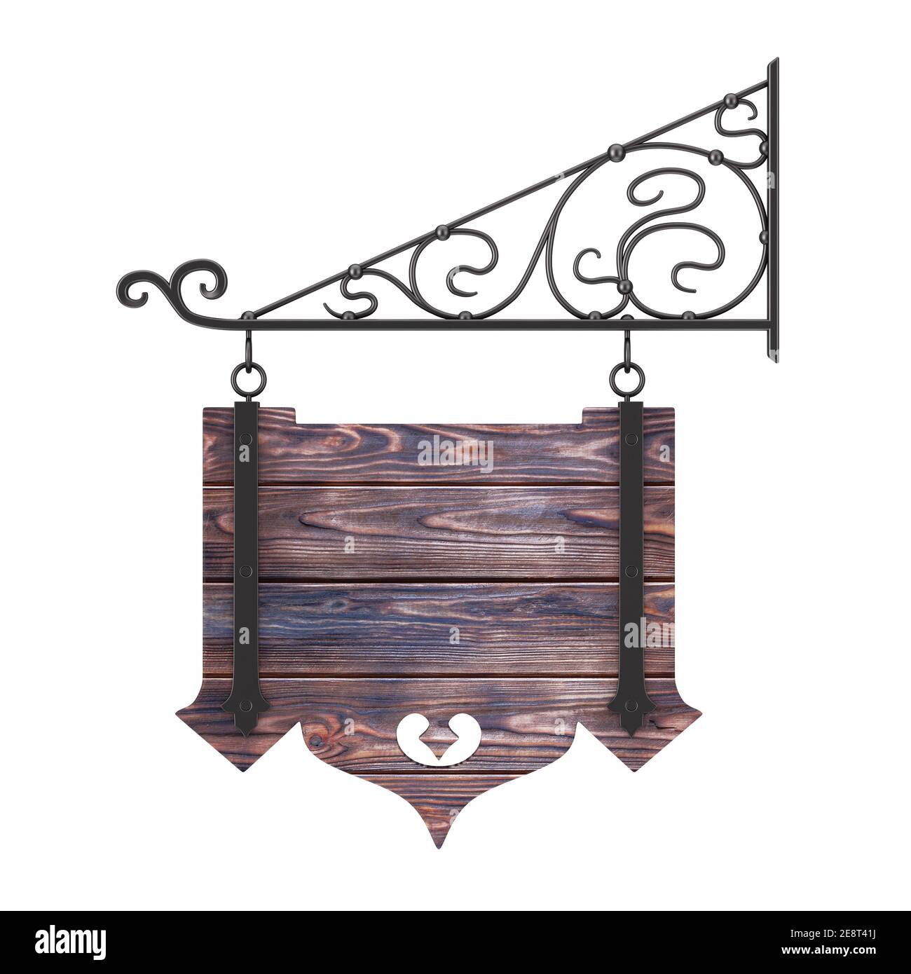 Blank Wooden Hanging Sign with Free space for Your Design and Floral ...