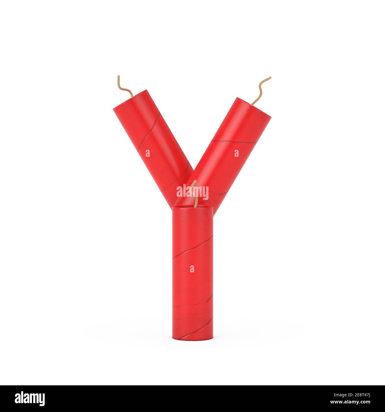 Letter Y as Dynamite Sticks Alphabet Collection on a white background ...