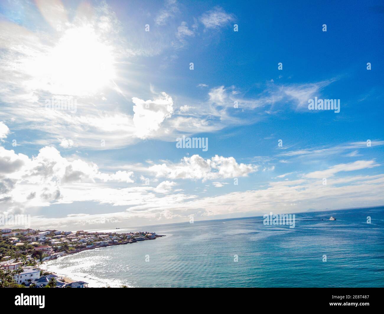 The Caribbean island of St.Maarten landscape and Cityscape. The Dutch ...