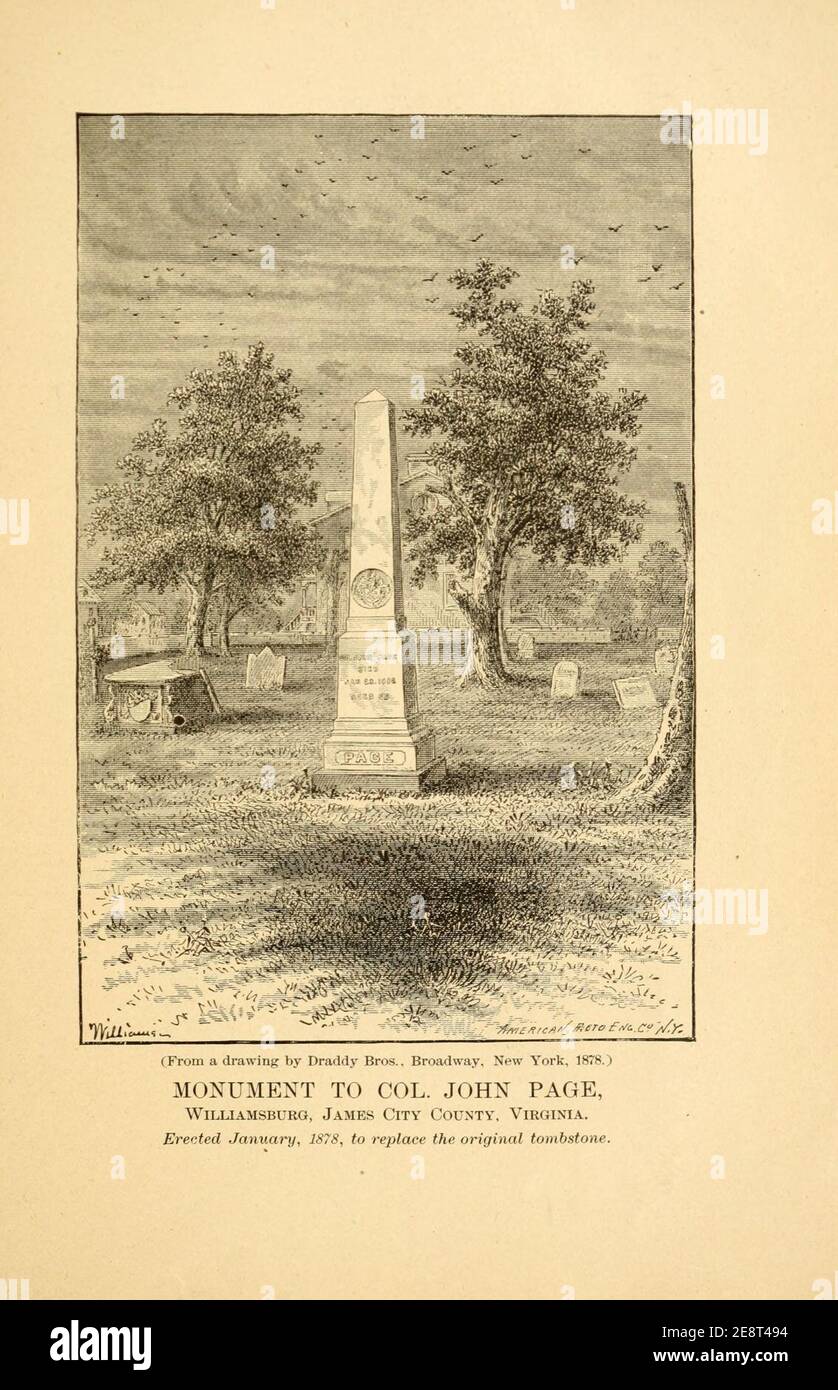 Monument to Col. John Page, Williamsburg, James City County, Virginia ...