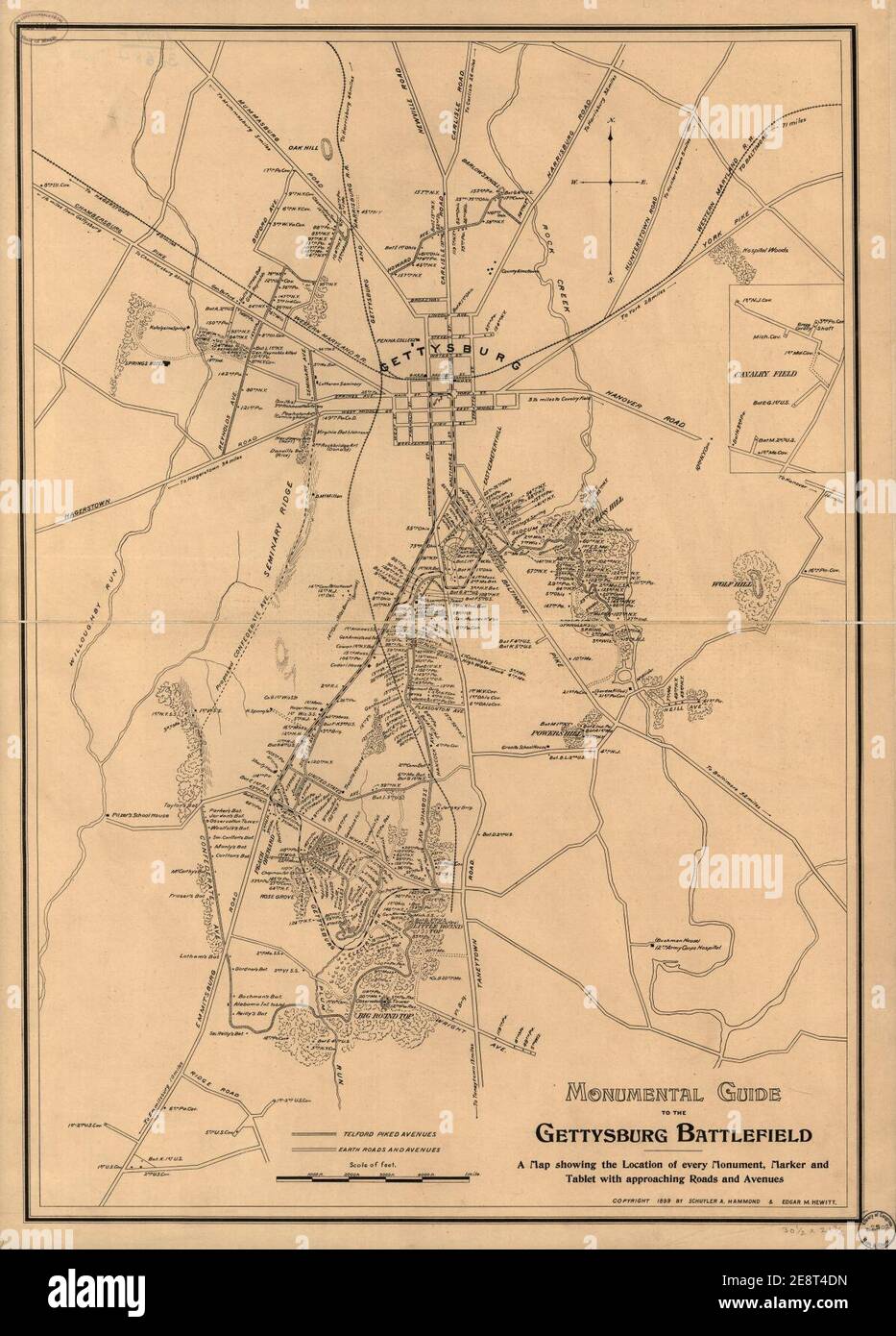 Monumental guide to the Gettysburg battlefield. A map showing the ...