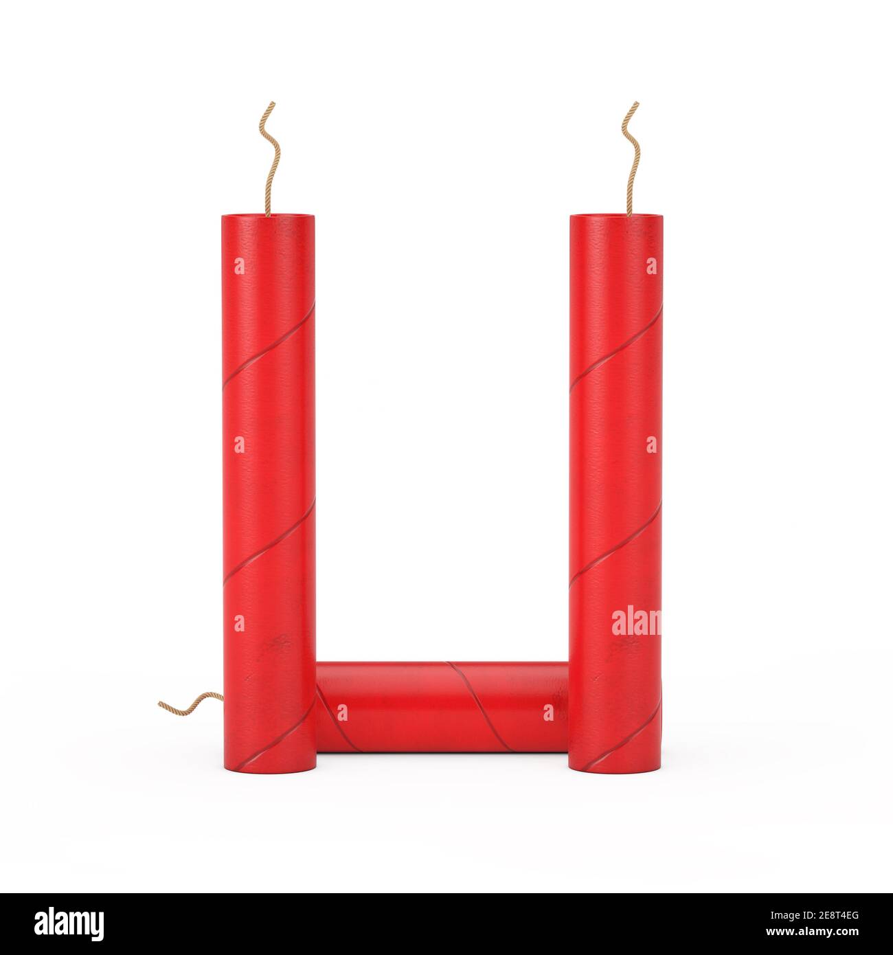 Letter U as Dynamite Sticks Alphabet Collection on a white background ...