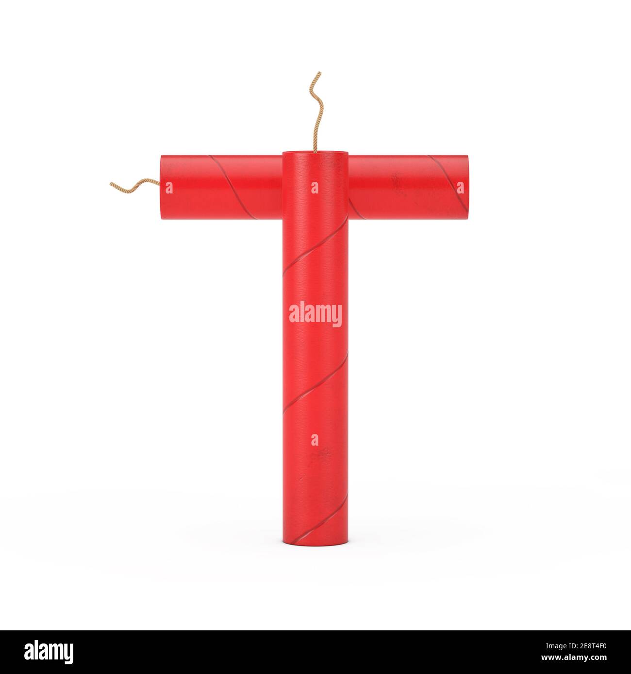 Letter T as Dynamite Sticks Alphabet Collection on a white background ...