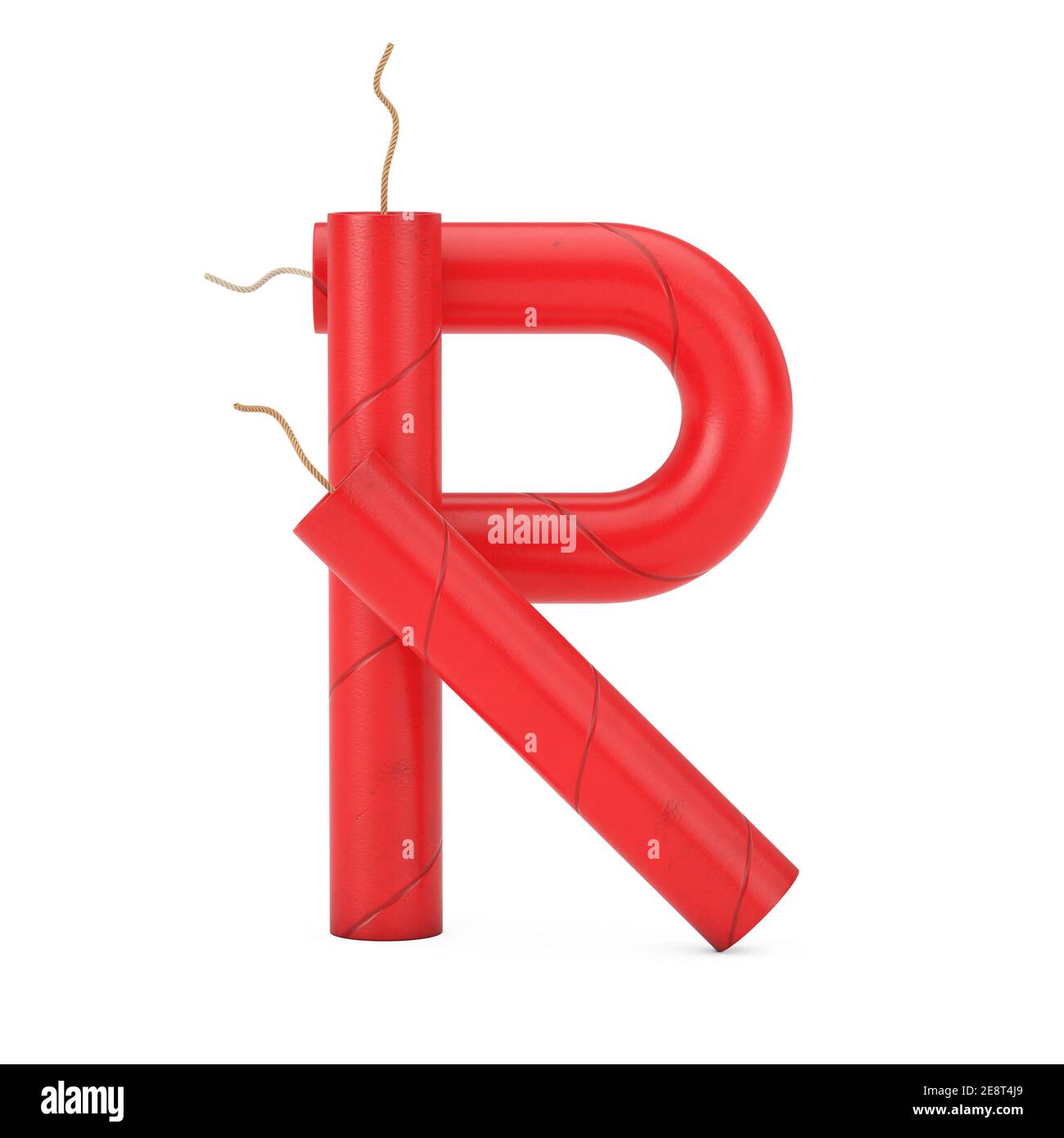 Letter R as Dynamite Sticks Alphabet Collection on a white background ...