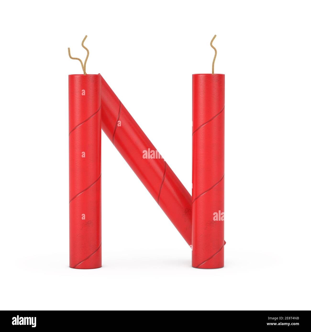 Letter N as Dynamite Sticks Alphabet Collection on a white background ...