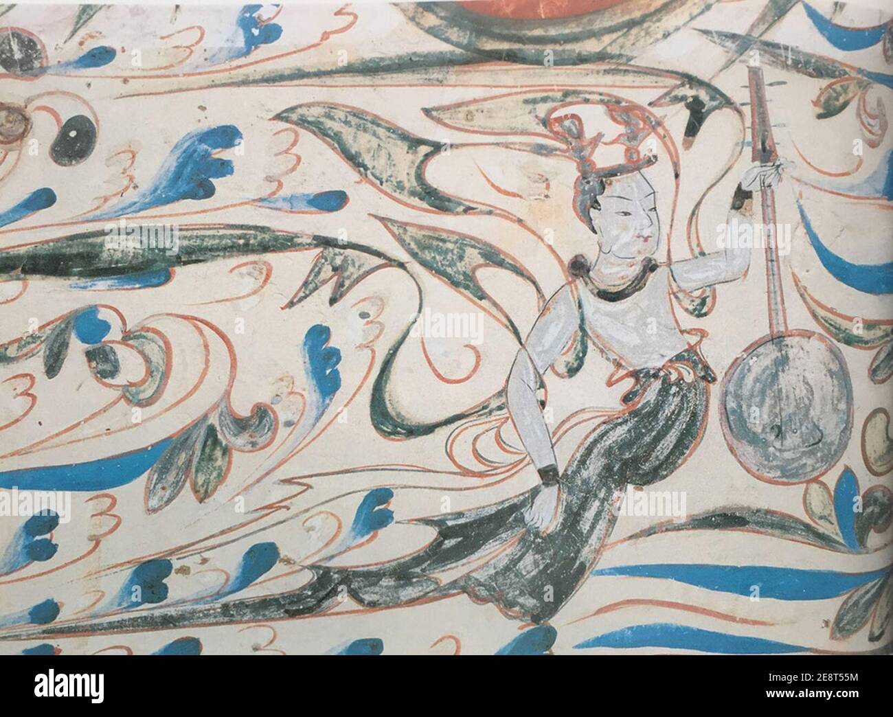 Moon Lute from Western Wei Dynasty 535-557, 285th Cave of Mogao Caves ...