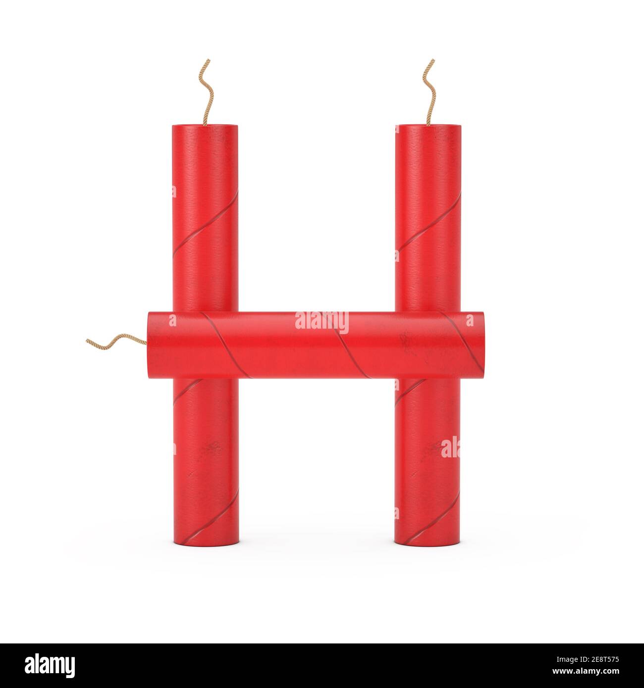 Letter H as Dynamite Sticks Alphabet Collection on a white background ...