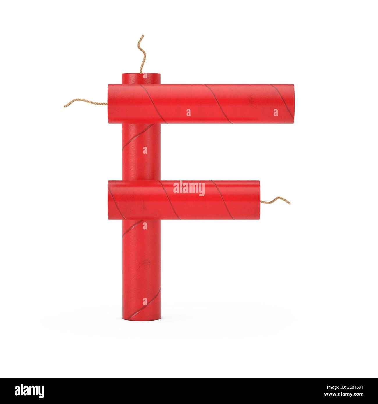 Letter F as Dynamite Sticks Alphabet Collection on a white background ...