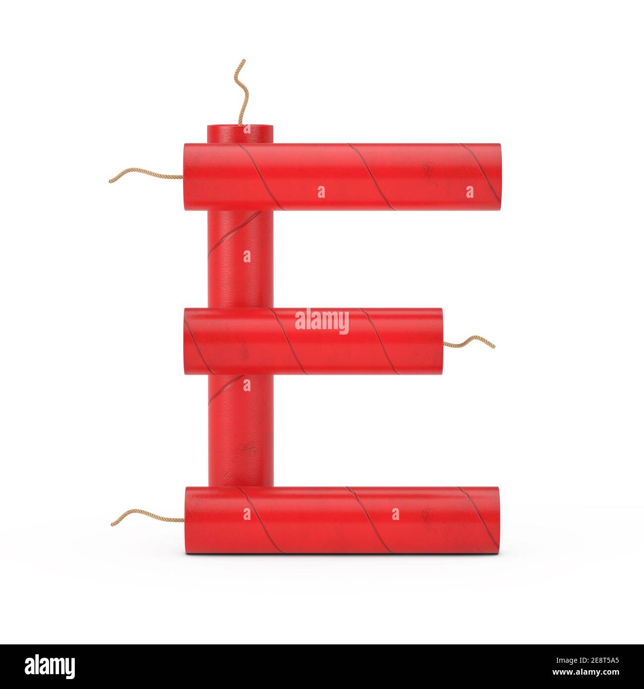 Letter E as Dynamite Sticks Alphabet Collection on a white background ...