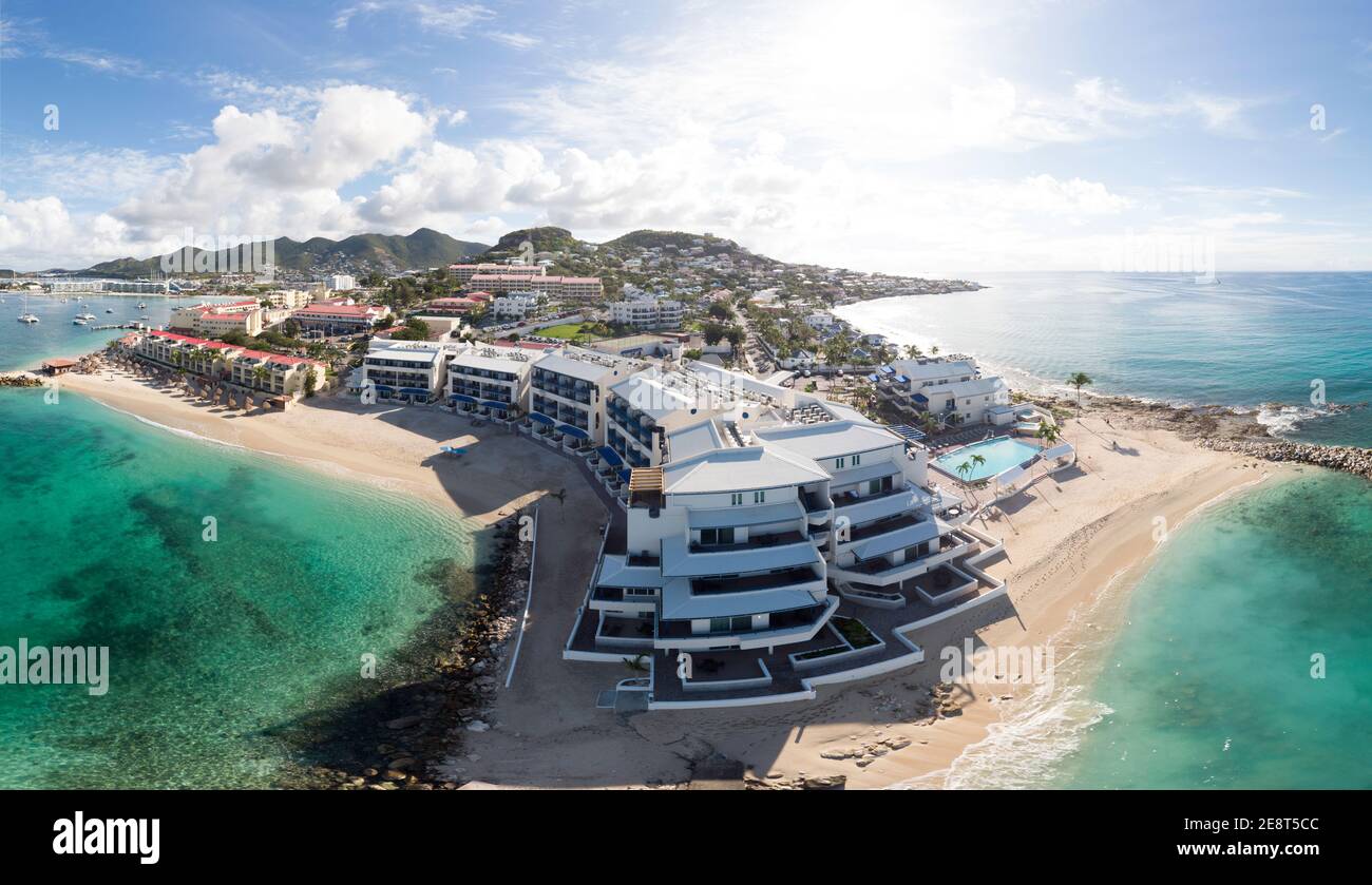 The Caribbean island of St.Maarten Cityscape. The Dutch Caribbean ...